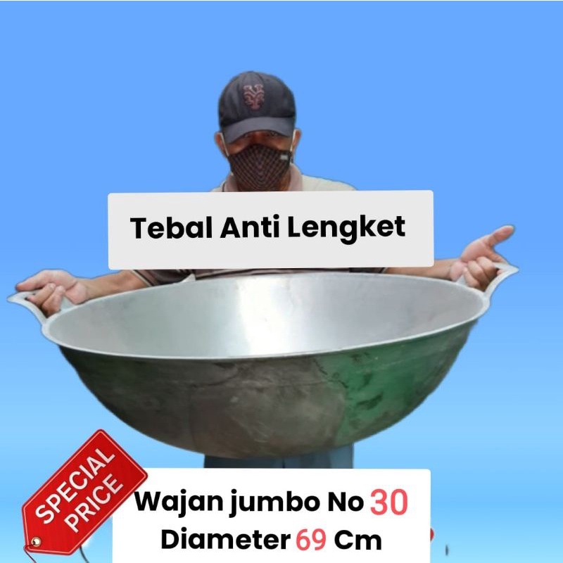 Jual wajan kuali penggorengan ukuran jumbo besar no 28 bisa muat 15-20 ...