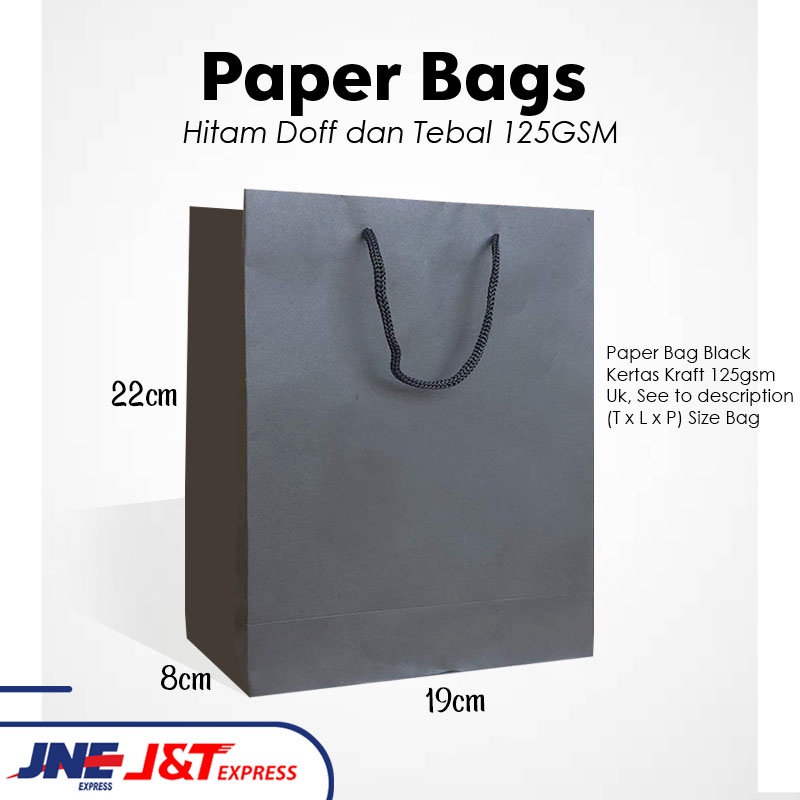 Jual Paper Bag Hitam Buku Uk. 22x8x19 cm / Paper Bag Kado Packing ...