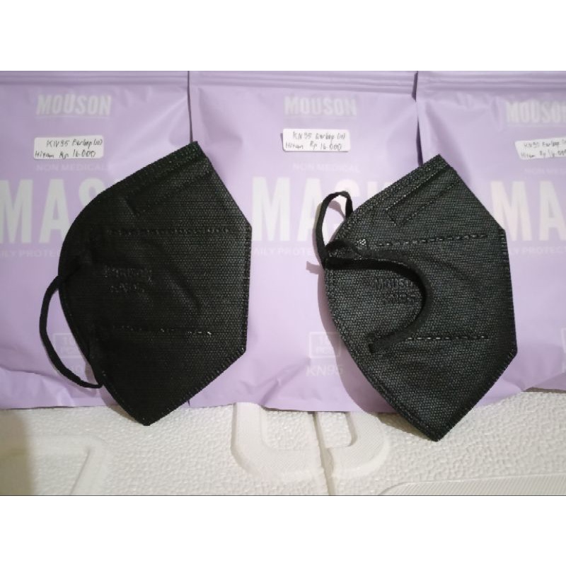 Jual Masker KN95 Earloop Hitam MOUSON | Shopee Indonesia