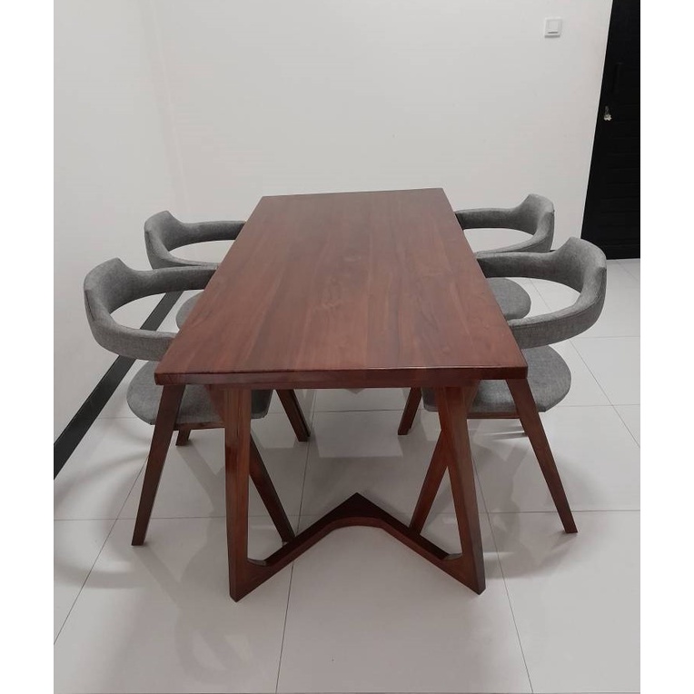 Jual MEJA MAKAN JATI SET 4 KURSI MAKAN MINIMALIS MODERN KEKINIAN BERKUALITAS | Shopee Indonesia