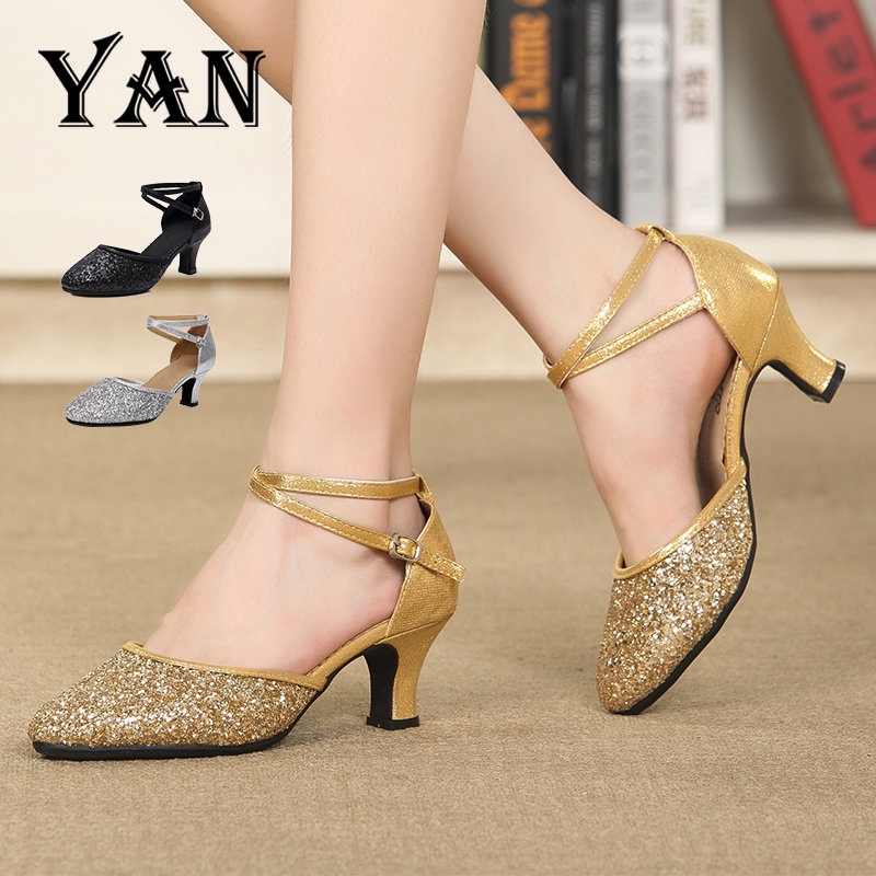 Jual YAN Sepatu Dansa Latin/ Line Dance Sepatu Dance Wanita Sepatu Hak ...