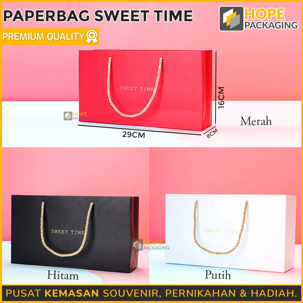 Jual PaperBag Sweet Time 29x16x8cm / paper Bag Hadiah Valentine ...