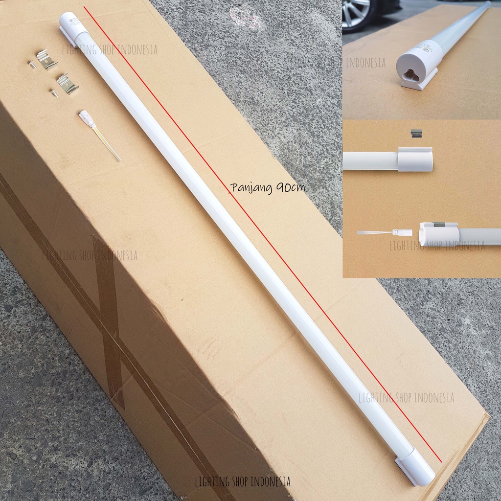 Jual Lampu lukisan lampu wastafel dinding led panjang neon T8 12w 90cm ...