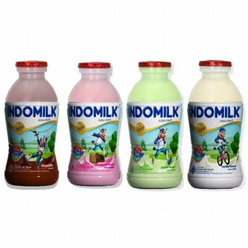 Jual Indomilk Susu Botol Cair 190ml Susu Anak UHT Rasa Coklat / Vanila / Melon / Strawberry ...