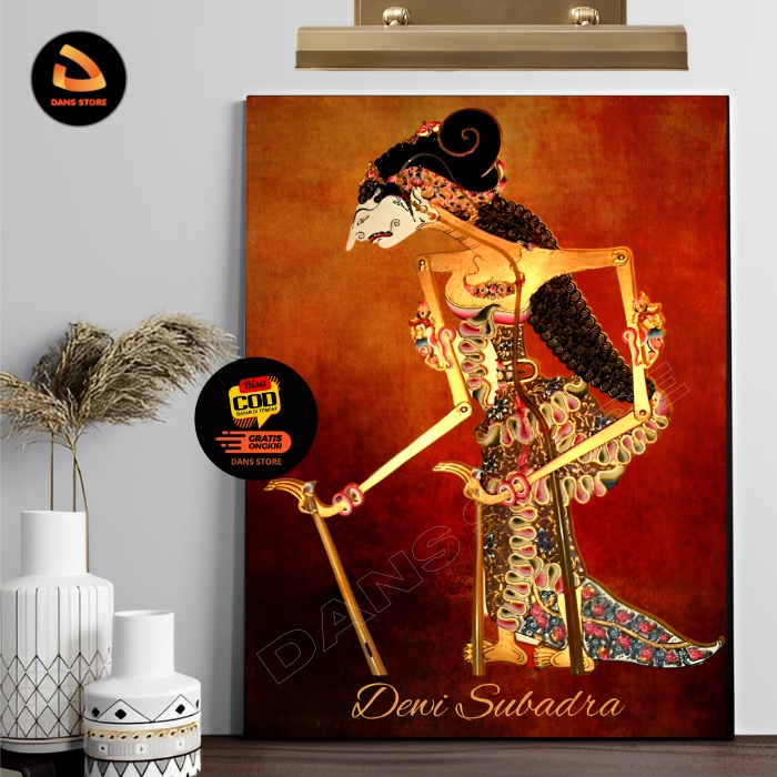 Jual Poster Wayang Kulit Dewi Subadra Hiasan Dinding Bahan Art Carton ...