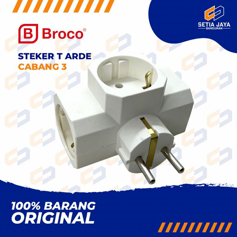Jual Steker / Colokan T / Cabang / Multi Broco Arde Persegi | Shopee ...
