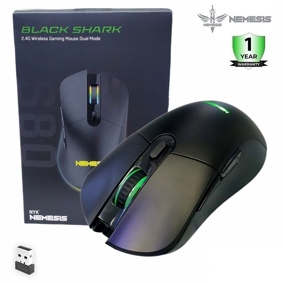Jual NYK Nemesis S80 Black Shark Mouse Gaming Dual Mode Wired ...