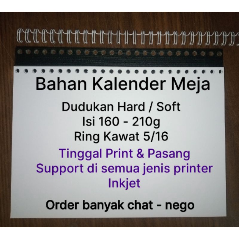 Jual Bahan Kalender Meja 1 set A5 (Hard,Ring,Isi 12 halaman kertas ...