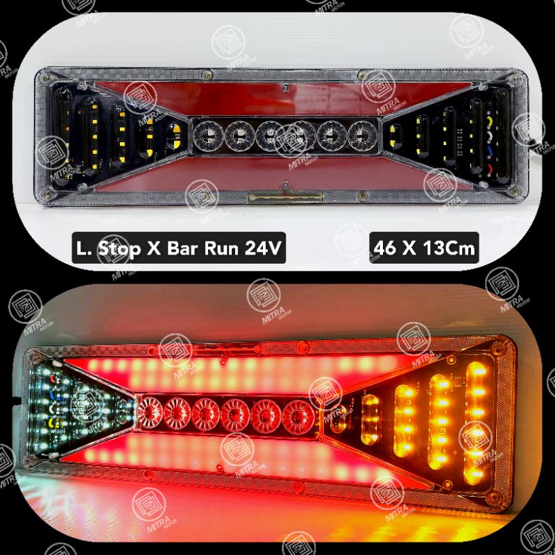 Jual LAMPU STOP LAMP 12V - 24V TRUCK 3 KOTAK LED RUNNING SEIN TREK TRUK DYNA CANTER DUTRO HINO ...