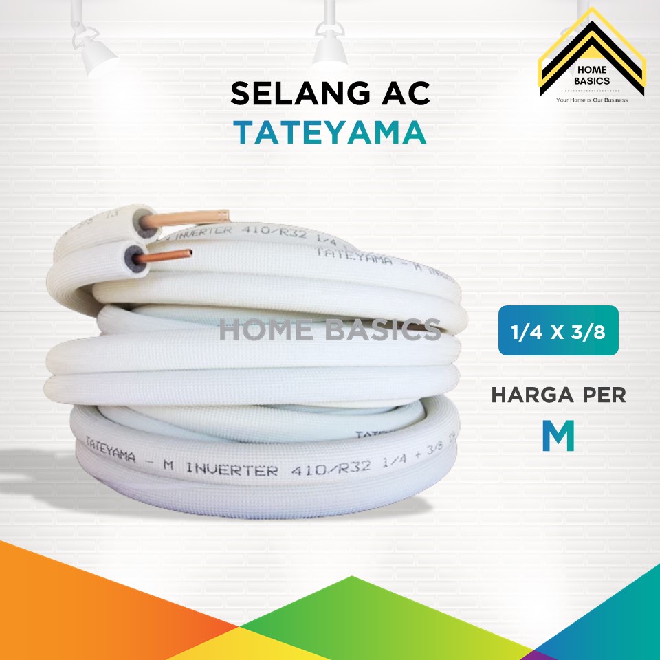 Jual Pipa AC Tateyama 1/4 x 3/8 Meteran / Selang AC - 1/2 PK - 3/4 PK ...