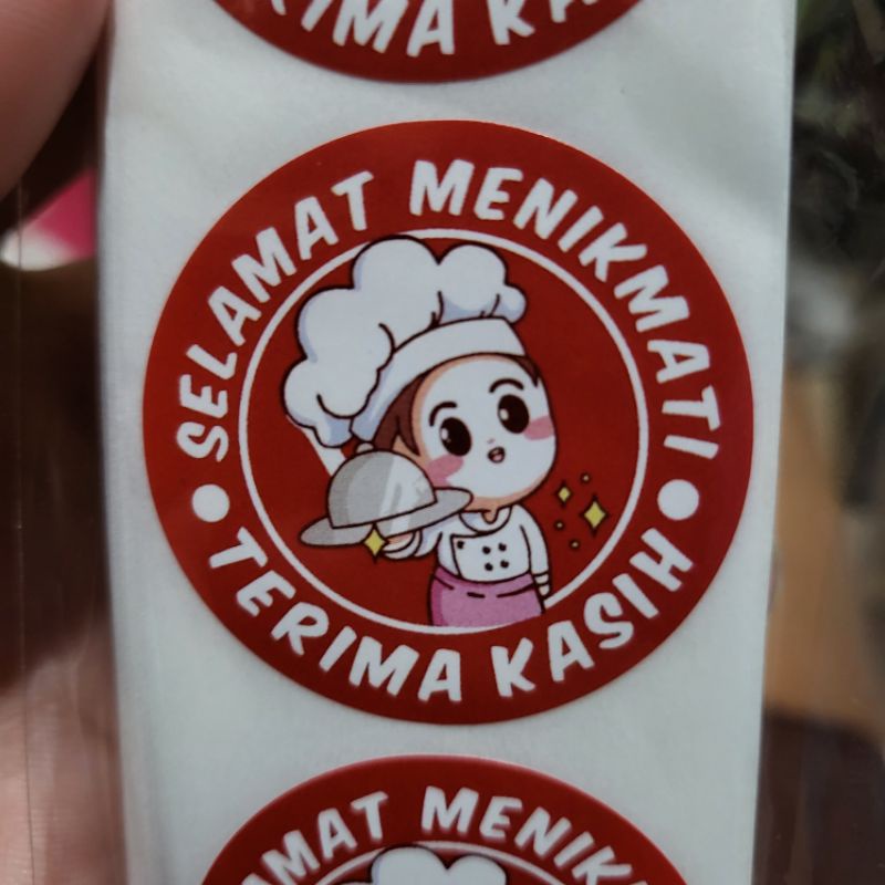 Jual Sticker Label Makanan Terima Kasih Stiker Selamat Menikmati 100pcs ...