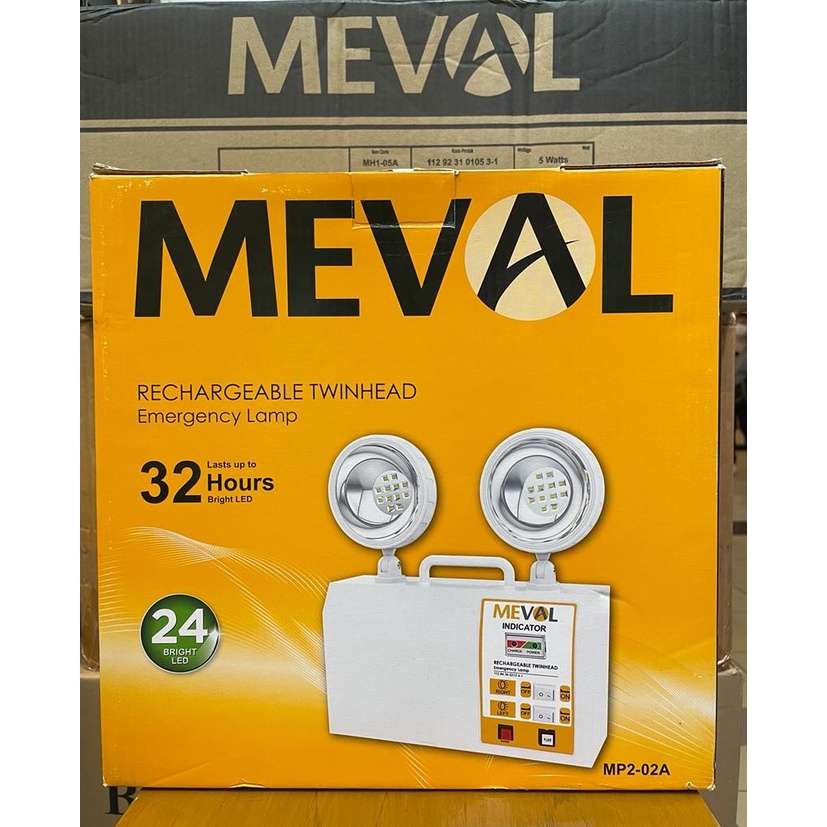 Jual Meval Emergency Lamp Twin Head Led Cahaya Led Putih | Shopee Indonesia