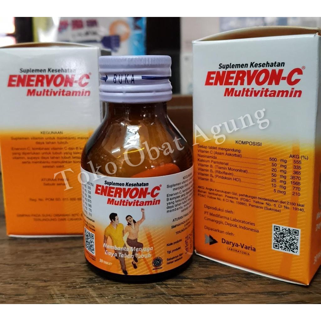 Jual Enervon C Multivitamin (Botol Isi 30 Tablet). Multivitamin ...