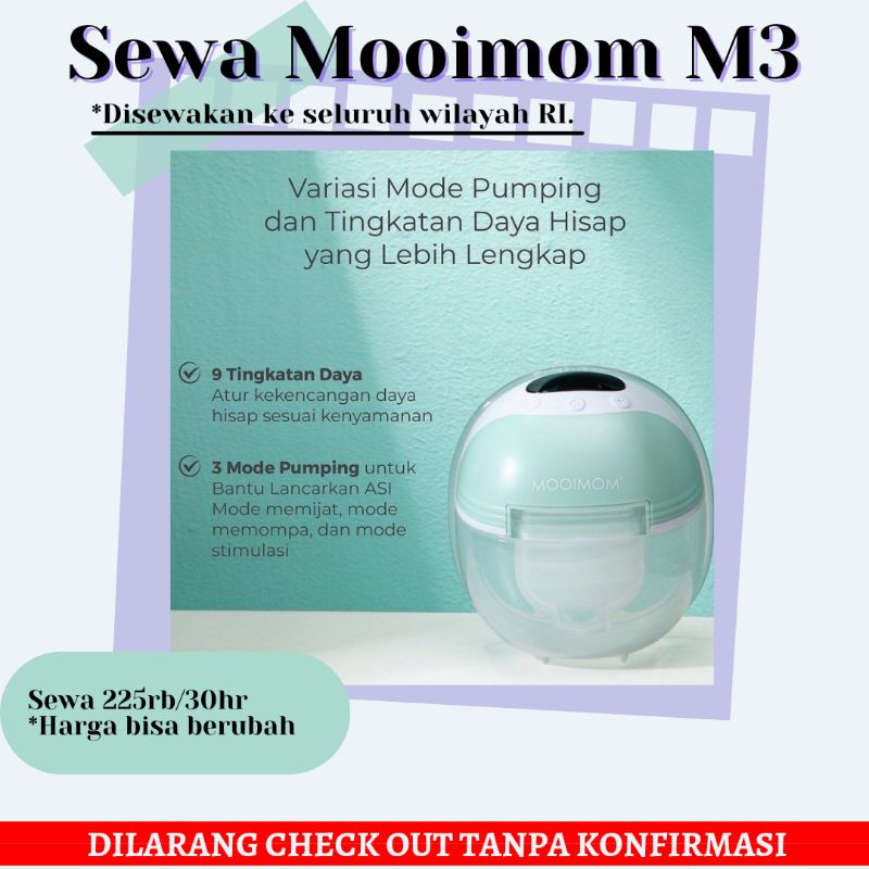 Jual Sewa Mooimom M3 Handsfree Pompa Asi / Rental Breast Pump Elektrik ...
