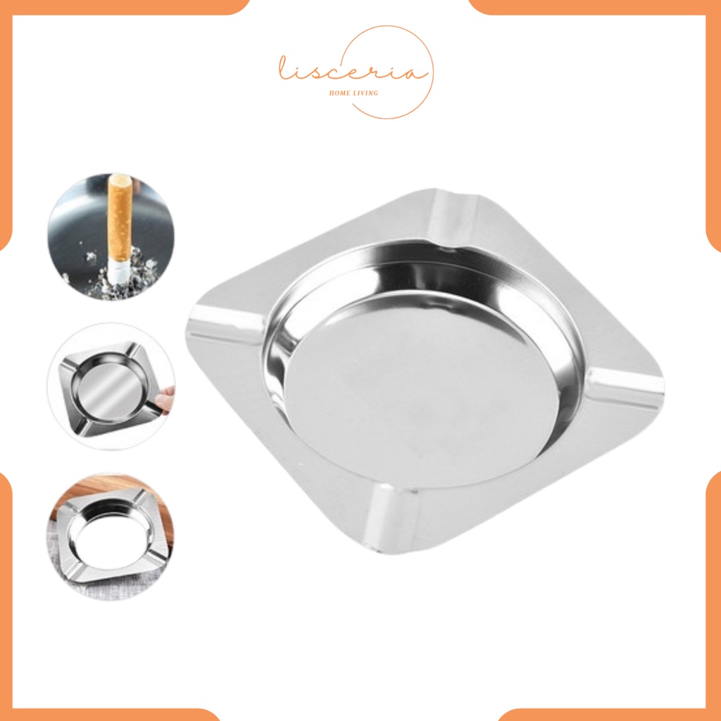 Jual [ LSC ] Asbak Rokok Stainless Steel [ Kotak ] | Shopee Indonesia