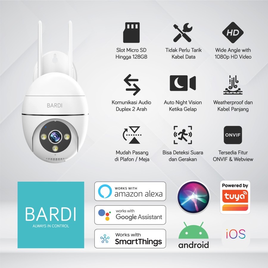 Jual BARDI Smart Outdoor PTZ Lite 3MP IP Camera ONVIF 1296p CCTV IPCAM ...