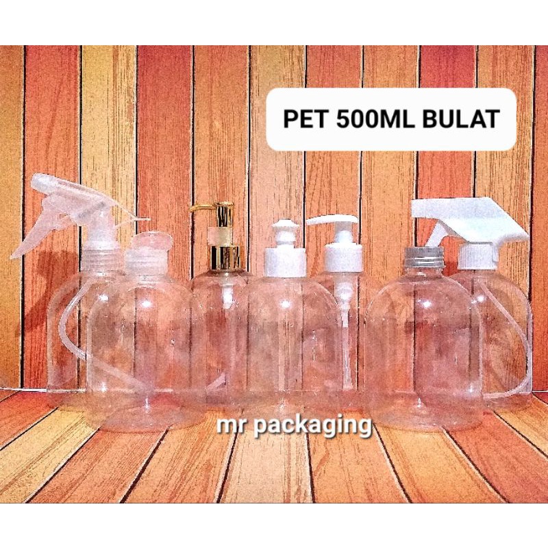 Jual Botol Plastik 500ml Bulat isi ulang | Botol PET 500 ml reffil | botol pump spray fliptop ...
