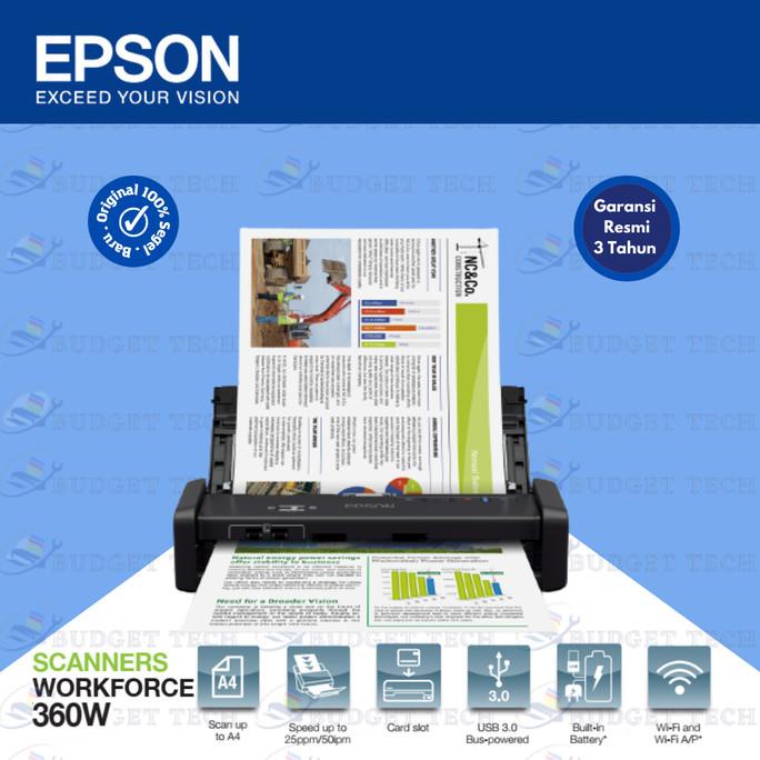 Jual SCANNER EPSON DS-360W DS360W PORTABLE | Shopee Indonesia
