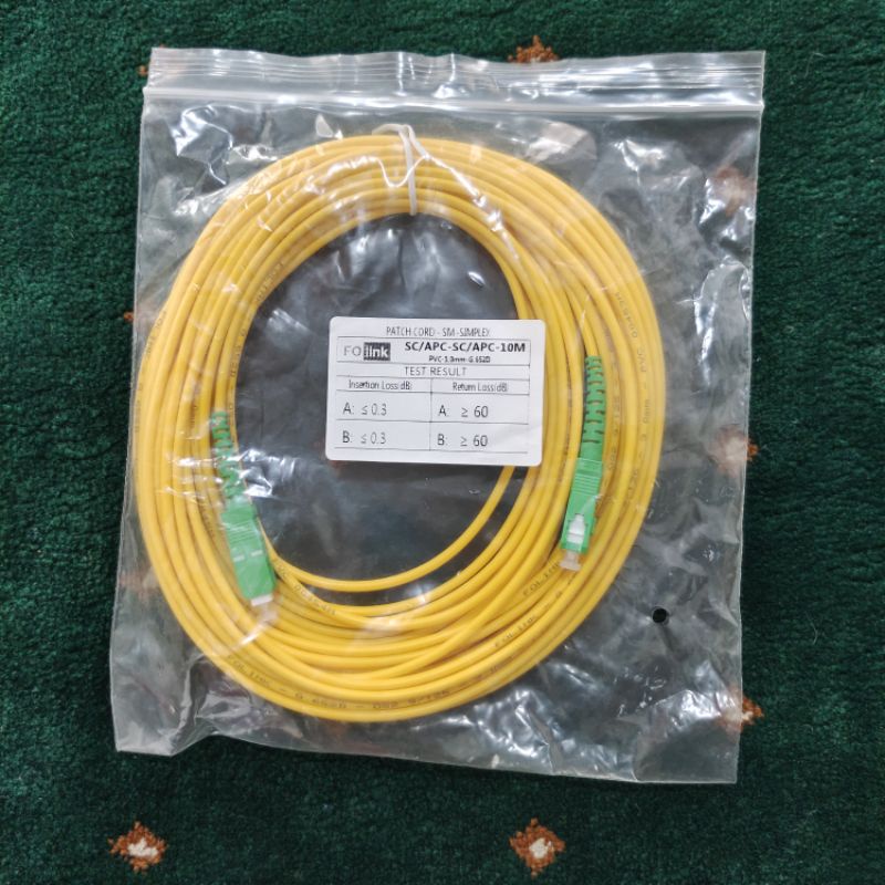 Jual PATCORD SC APC - SC APC 10M SIMPLEX | Shopee Indonesia