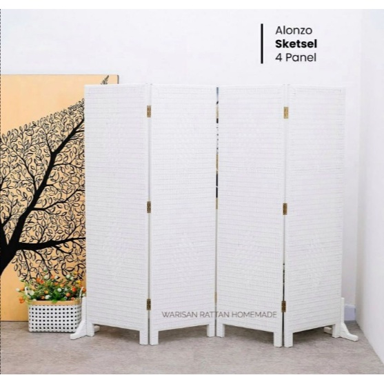 Jual Sekat Partisi Sketsel Rotan Sintetis / Alonzo Sketsel Panel isi 4 ...