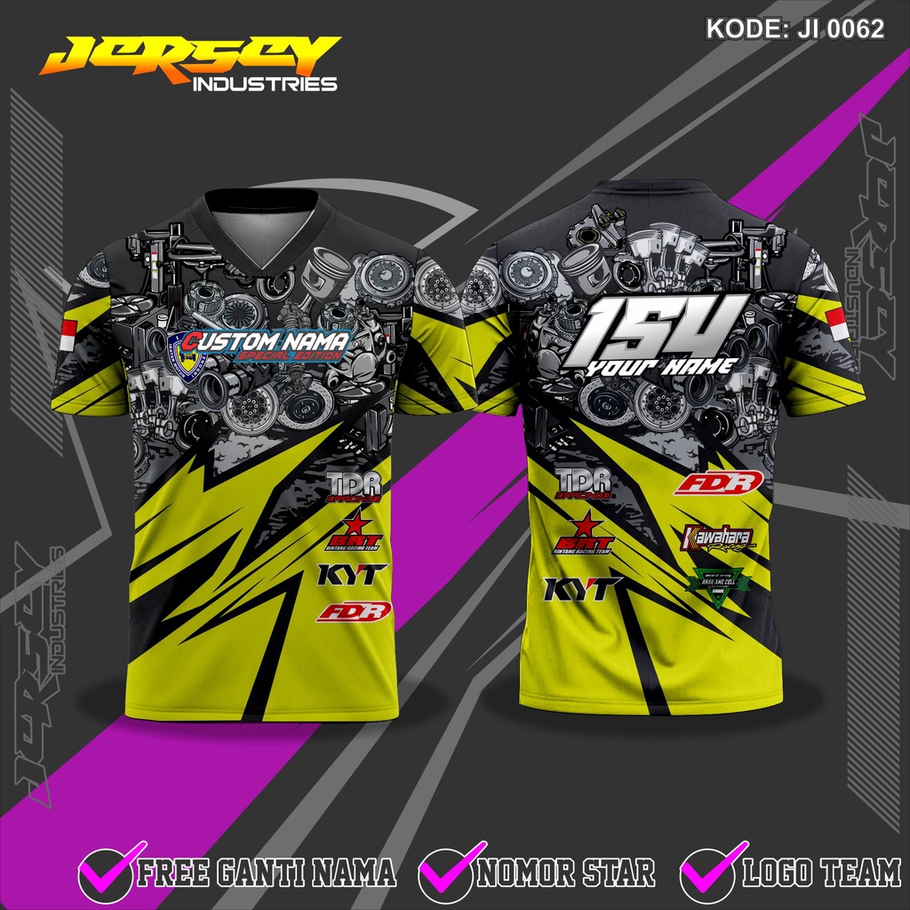 Jual Custom Jersey Team Racing Custom Full Printing, Bisa Tambah Nama ...