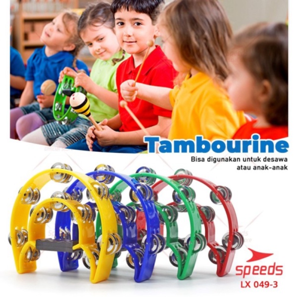 Jual Unik Alat Musik Tamborin Tambourine Double Ring Kecrekan ...