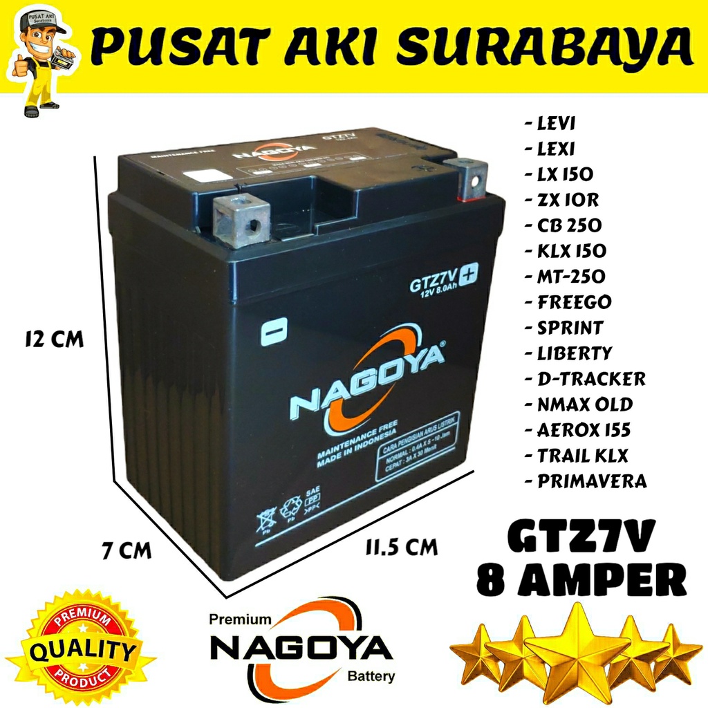 Jual NAGOYA GTZ7V ACCU KERING MOTOR AKI MF NMAX N MAX AEROX CBR 250 ...