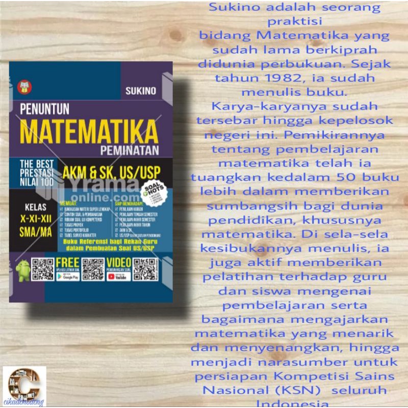Jual BUKU RINGKASAN MATERI DAN LATIHAN SOAL BUKU PENUNTUN PENYELESAIAN MATEMATIKA PEMINATAN AKM ...