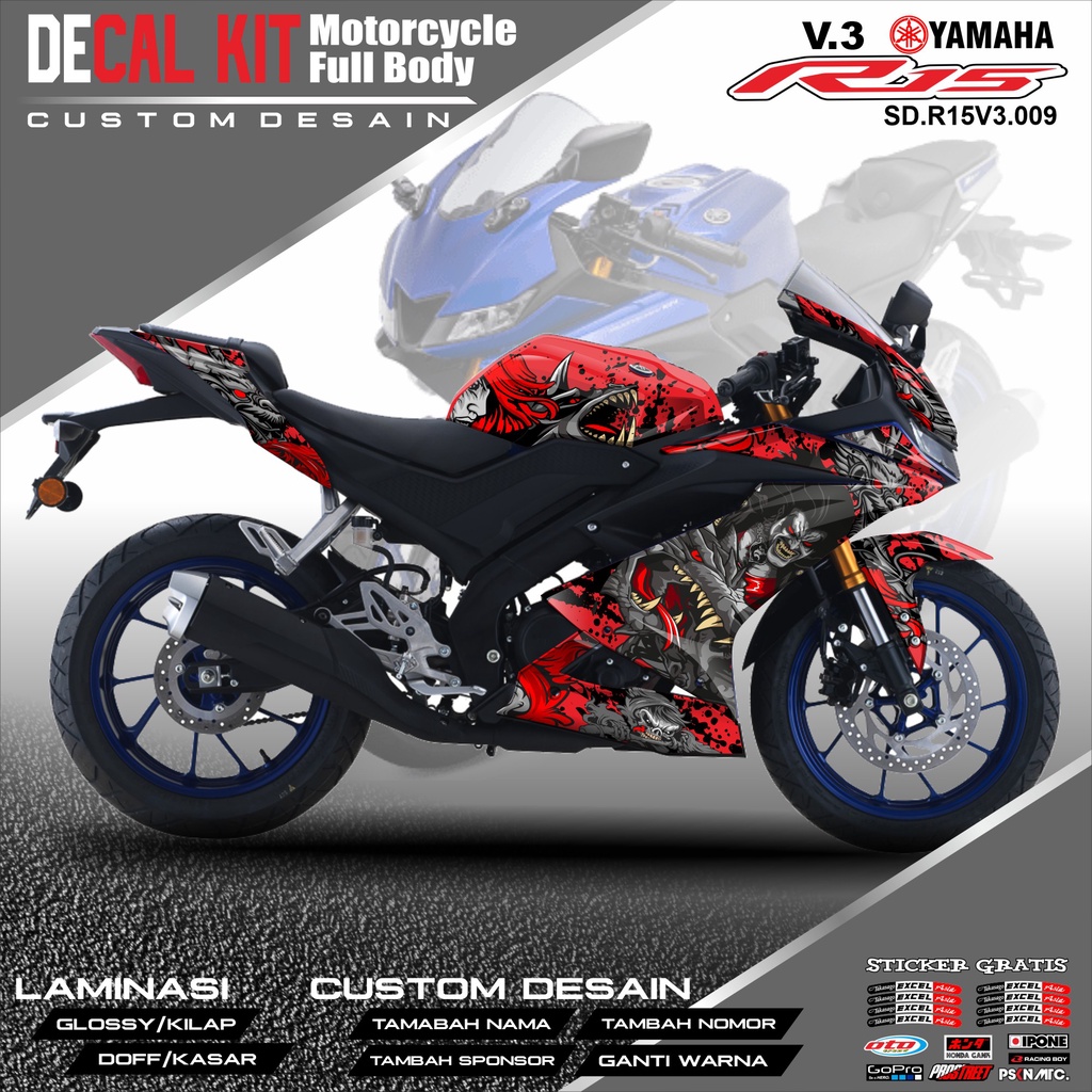 Jual Decal R15 V3 - Dekal Stiker Striping Fullbody Fullblock List ...