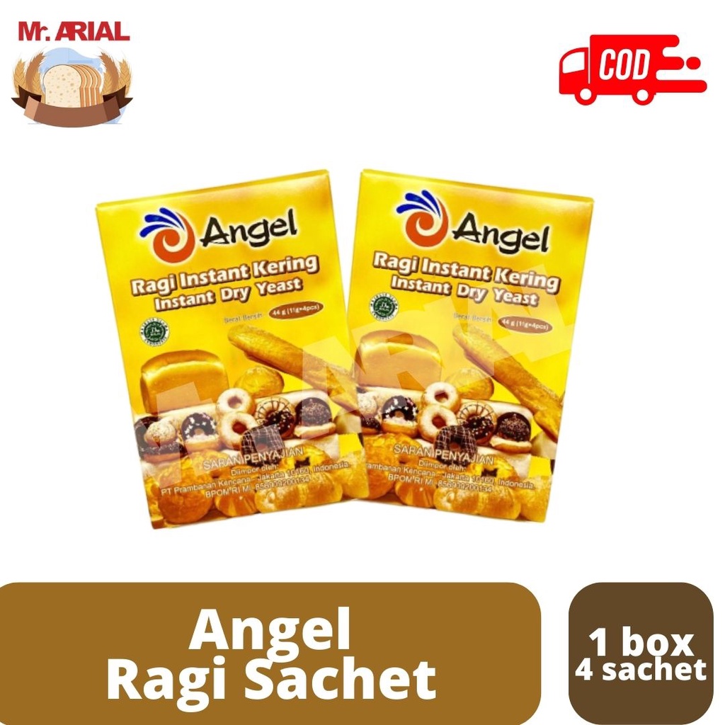 Jual ANGEL Ragi Instan Kering / Instant Yeast Sachet 1 Pack @4x11gr EXP ...