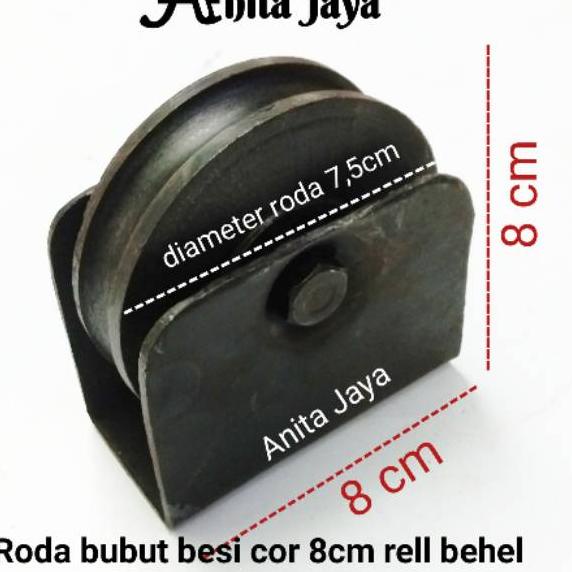 Jual Depan1 roda bubut roda pintu geang besi cor standart ukuran 8cm ...