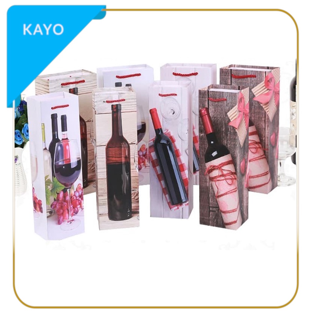 Jual kantong botol isi 2 , kantong wine, paper bag botol gift bag botol ...