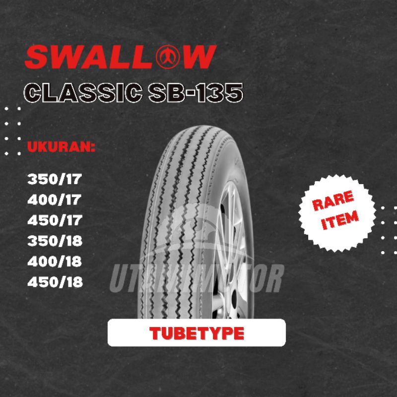 Jual BAN MOTOR SWALLOW CLASSIC SB135 350-17 400-17 450-17 350-18 400-18 450-18 TUBETYPE | Shopee ...