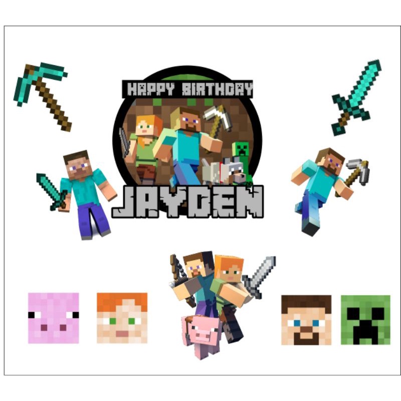 Jual cake topper MINECRAFT | Shopee Indonesia