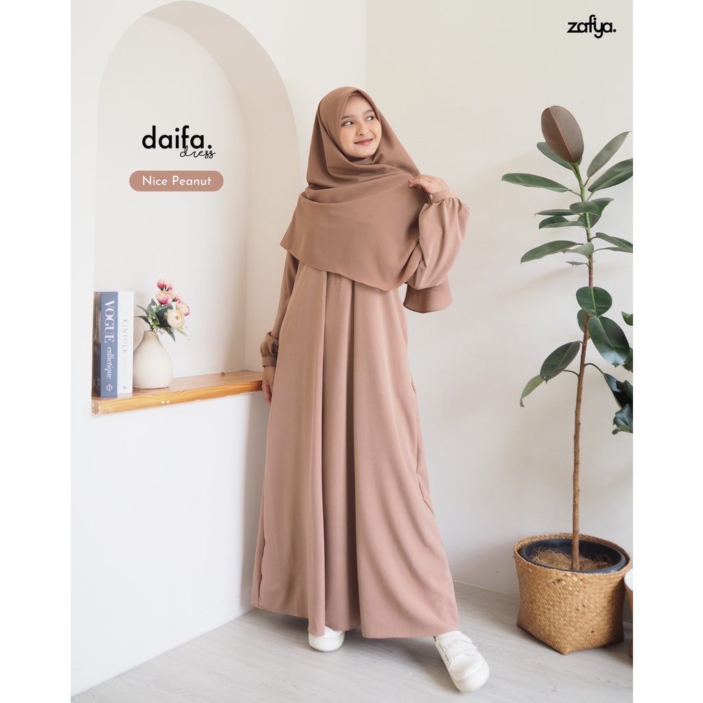 Jual DAIFA DRESS By ZAFIYA - Gamis Dress Basic Simple Elegan Polos Lady ...