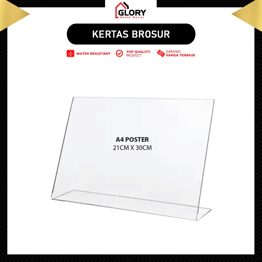 Jual Akrilik Tempat Brosur A4/Acrylic Tent Card Holder Stand Lanscape ...