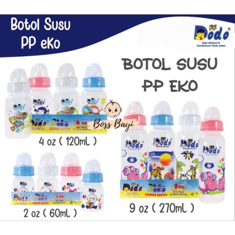 Jual DODO - Botol Susu PP EKO 2oz (60ml) / 4oz (125ml / 9oz (270ml ...