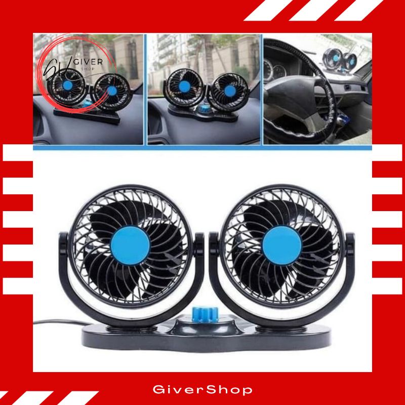Jual Kipas Angin Mobil Car Colling Double Fan / Kipas Angin Mobil 12 ...