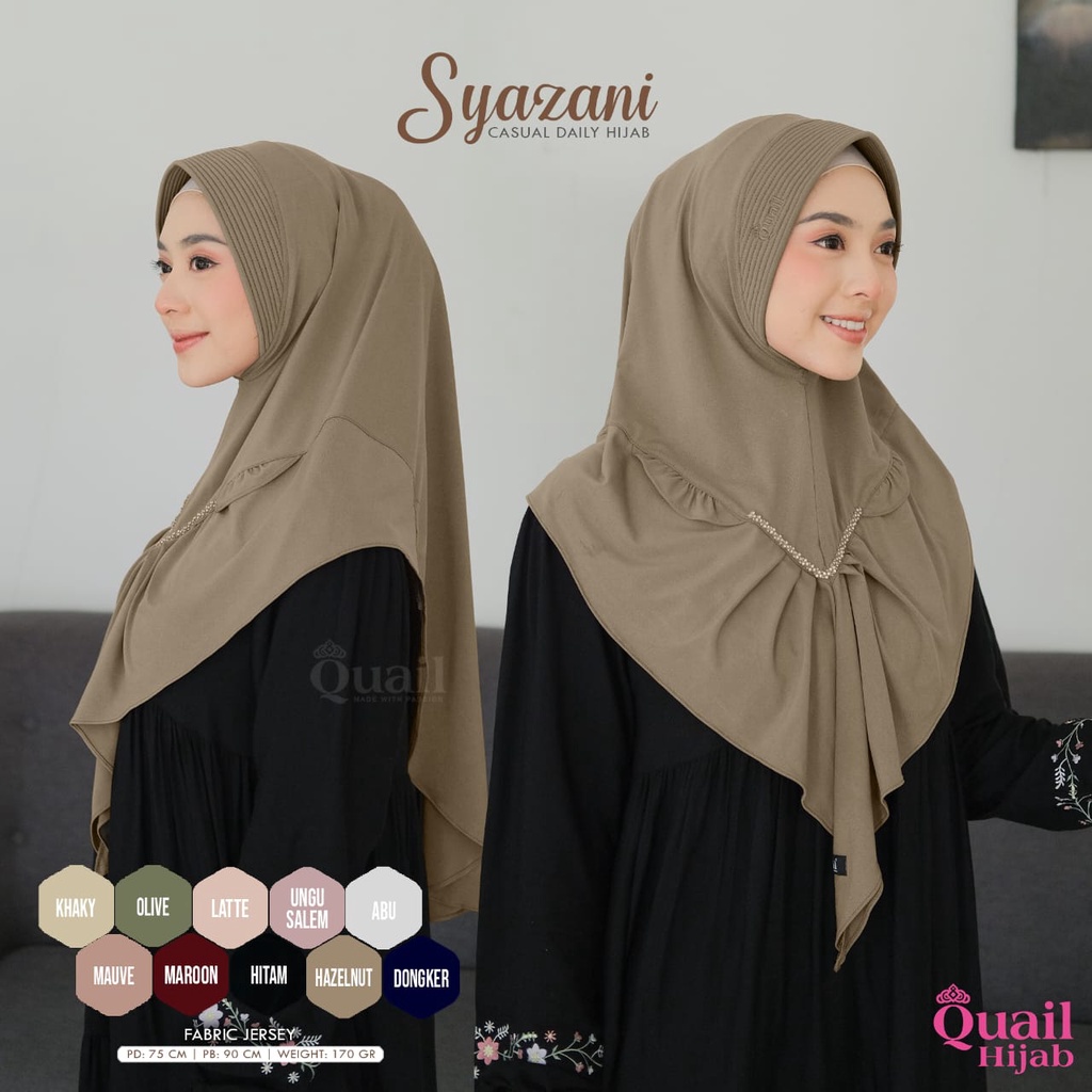 Jual Syazani Daily Hijab original Quail Hijab Wanita Fabric Jersey ...