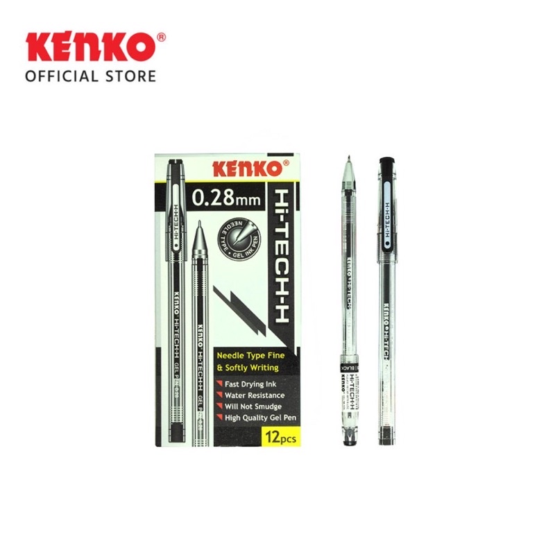 Jual Pulpen Kenko Hi-Tech-H 0.28mm Hitam / Ballpoint Kenko Hi-Tech-H p ...