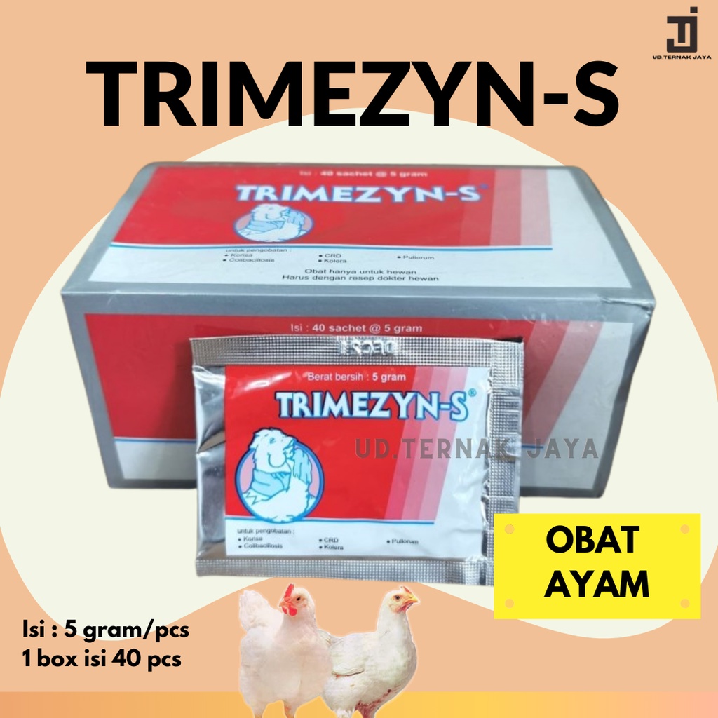 Jual Trimezyn-s 1 box isi 40 sachet @5 gram Obat Korisa Colibacillosis ...