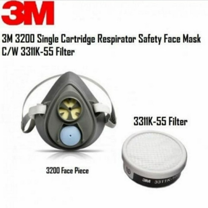Jual Sagu Respirator 3M 3200 3M Reusable Half Face Mask 3200 + Catridge ...
