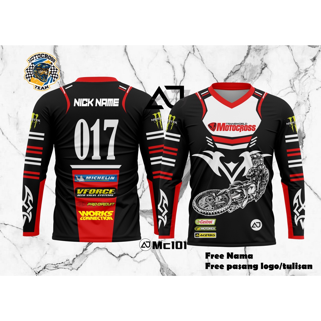 Jual AJ Kaos Jersey Baju Motorcross/Trail Racing Terbaru Custom Tambah ...