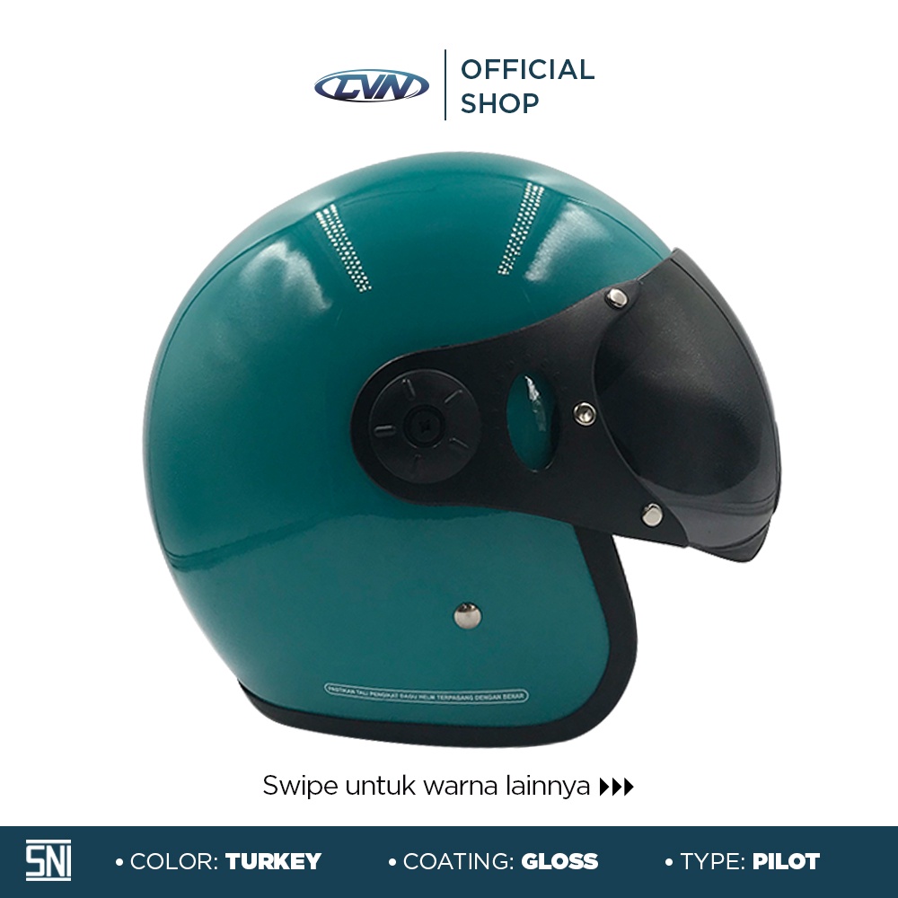 Jual CVN - Helm Retro Pilot Warna Pastel Dewasa SNI | Shopee Indonesia