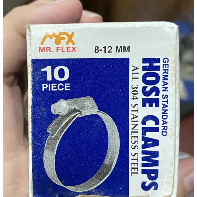 Jual Mr Flex Stainless Steel 304 Hose Clamps 8-12mm (clamp selang 1/4 ...