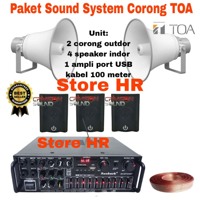 Jual Paket Sound System Corong Toa 2 Outdor 3 Indor Masjid Musholla #Original | Shopee Indonesia