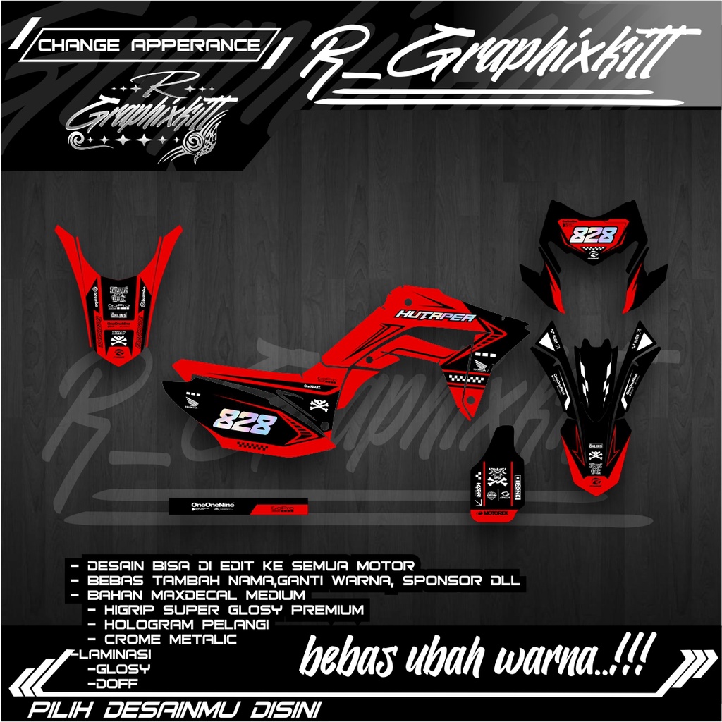 Jual 0626 sticker decal fullbody crf kombinasi hologram | Shopee Indonesia