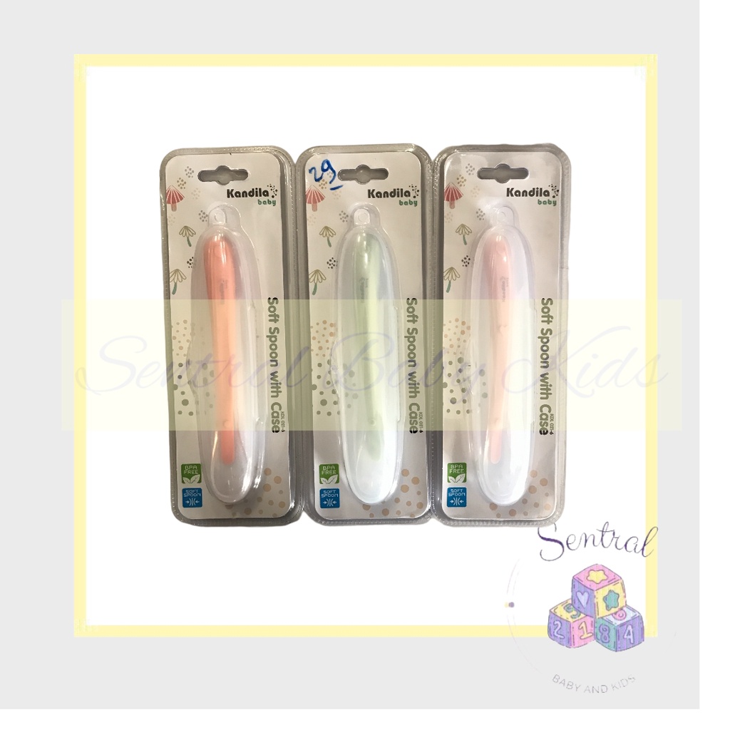 Jual Kandila Baby Soft Spoon With Case KDL 021-6 Sendok Makan Silikon ...