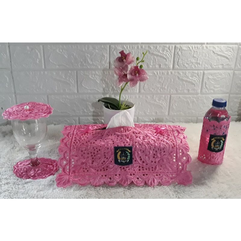 Jual COVER TISU SET (COVER TISU, COVER BOTOL & TATAKAN GELAS) BORDIR ...