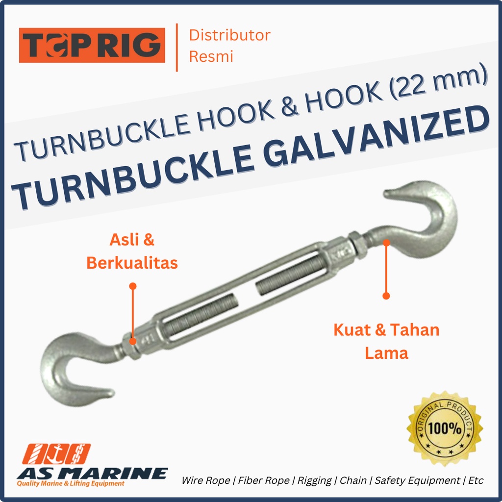 Jual TOPRIG Turnbuckle / Jarum Keras / Spanskrup Hook & Hook Galvanized ...
